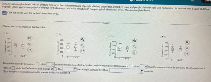 Mopped Create appropriate graphical displays for both | Chegg.com