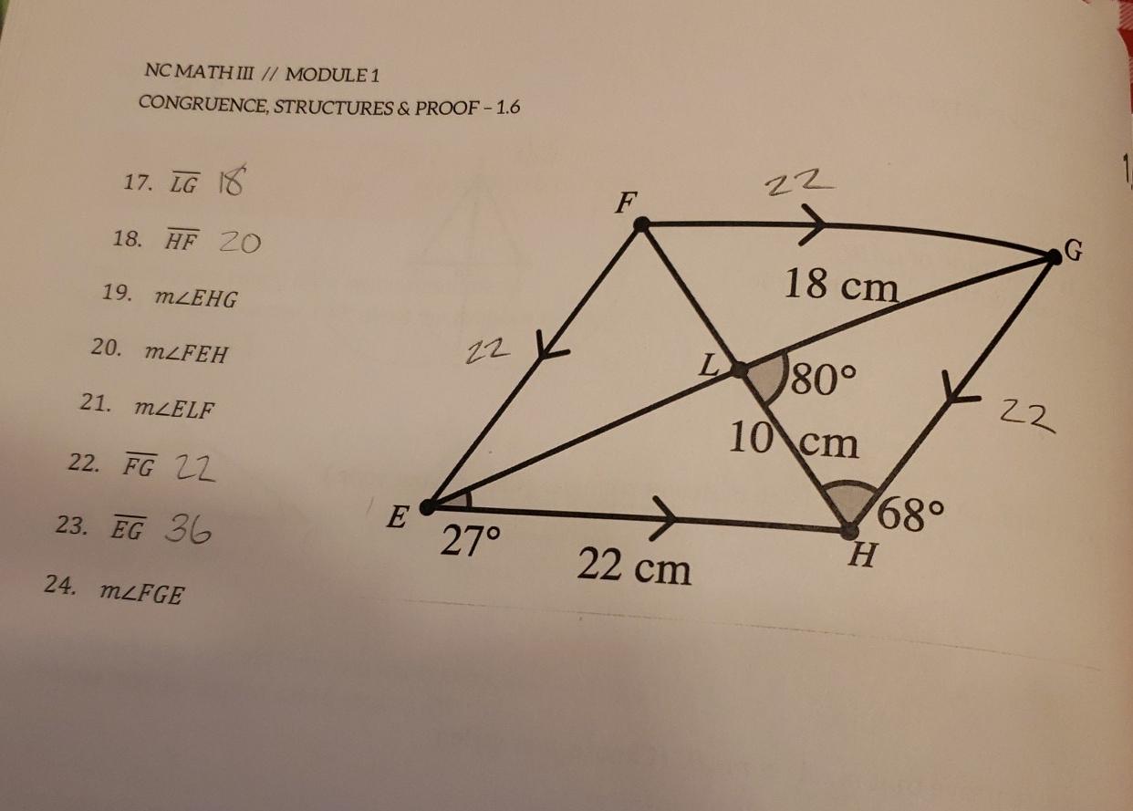 Solved NC MATH III // MODULE 1 CONGRUENCE, STRUCTURES & | Chegg.com