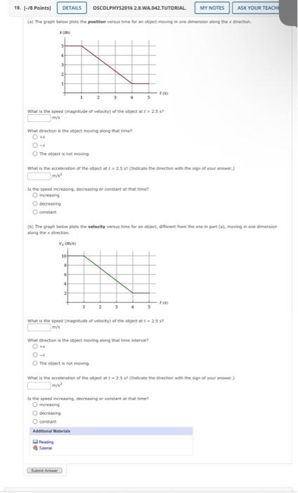 Solved 19. [-/8 Points] -X DETAILS (a) The graph below plots | Chegg.com