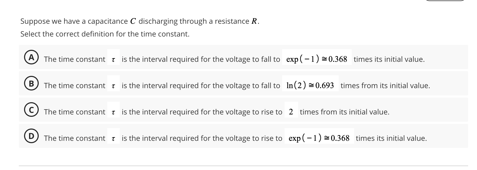 Solved Suppose we ﻿have a capacitance C ﻿discharging through | Chegg.com