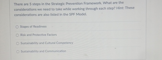 Solved There are 5 ﻿steps in the Strategic Prevention | Chegg.com