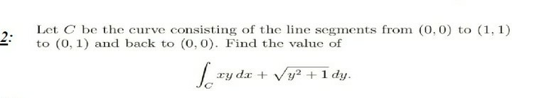 Solved Let C be the curve of consisting line segments from | Chegg.com