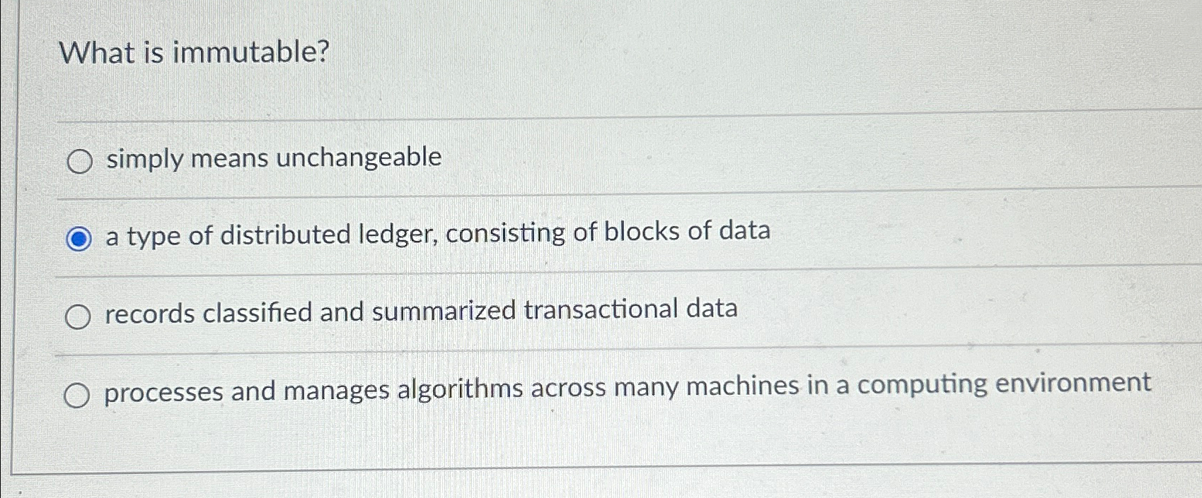 Solved What is immutable?simply means unchangeablea type of | Chegg.com