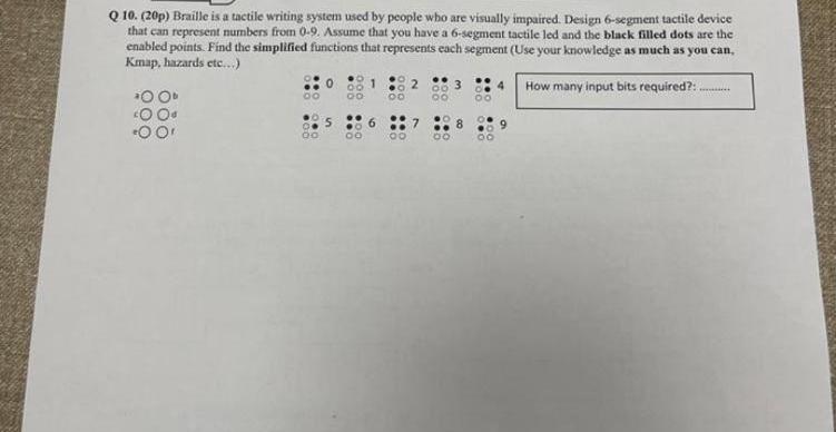 Solved Q 10. (20p) ﻿Braille is a tactile writing system used | Chegg.com