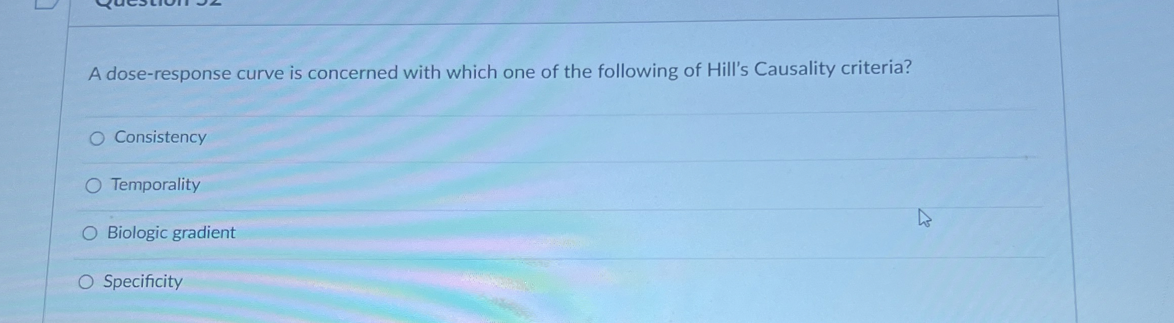Solved A dose-response curve is concerned with which one of | Chegg.com