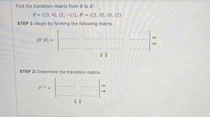 Solved Find the transition matrix from B to B′. | Chegg.com