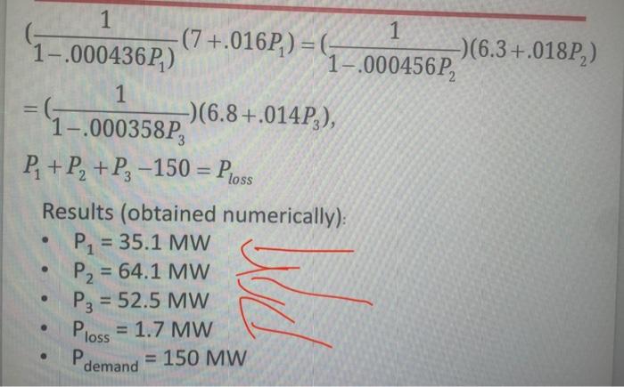 Solved Find the optimal dispatch and the total cost in $/hr | Chegg.com