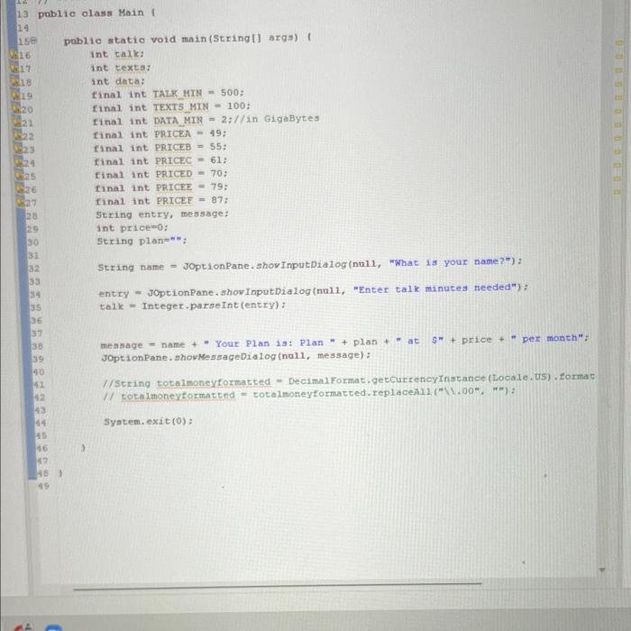 Solved BIW the only numbers you should use in the test plan | Chegg.com