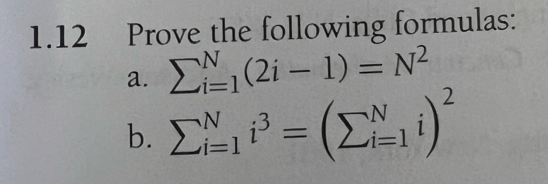 Solved Proof of sums1.12 ﻿Prove the following | Chegg.com