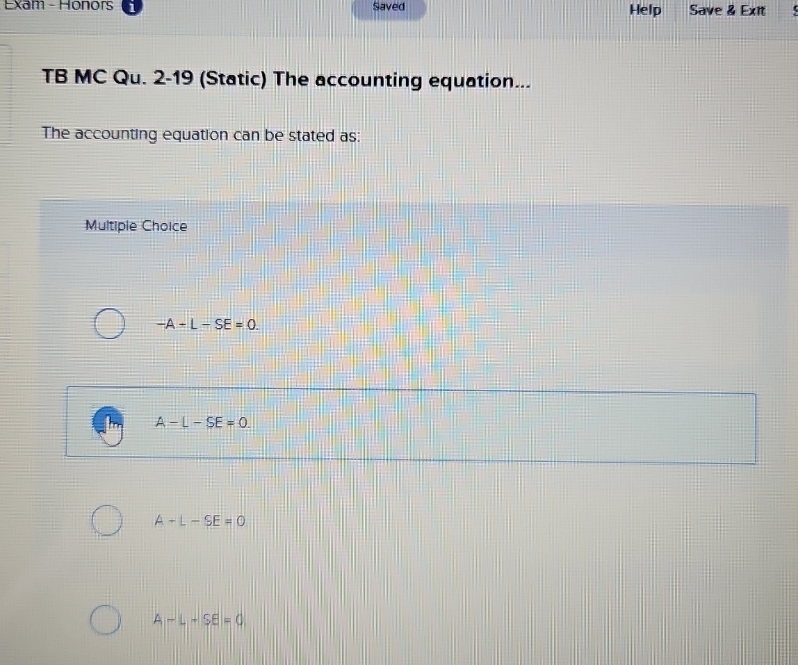 Solved TB MC Qu. 2-19 (Static) ﻿The accounting | Chegg.com