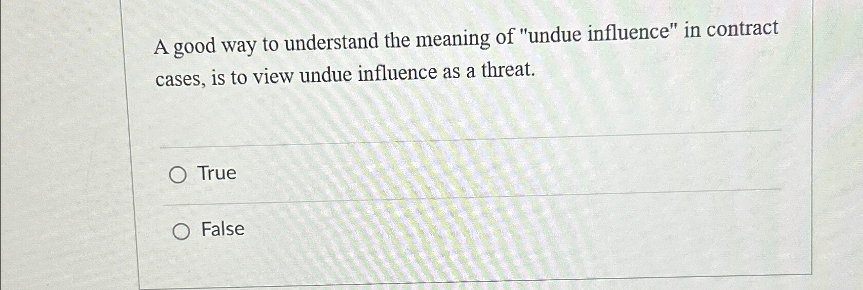Solved A good way to understand the meaning of "undue | Chegg.com