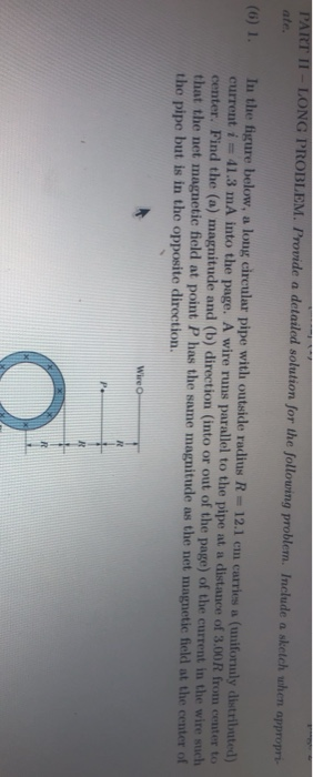 Solved PART II - LONG PROBLEM. Provide a detailed solution | Chegg.com