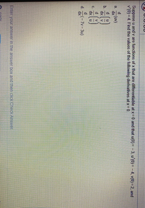Solved Suppose u and v are functions of z that are | Chegg.com