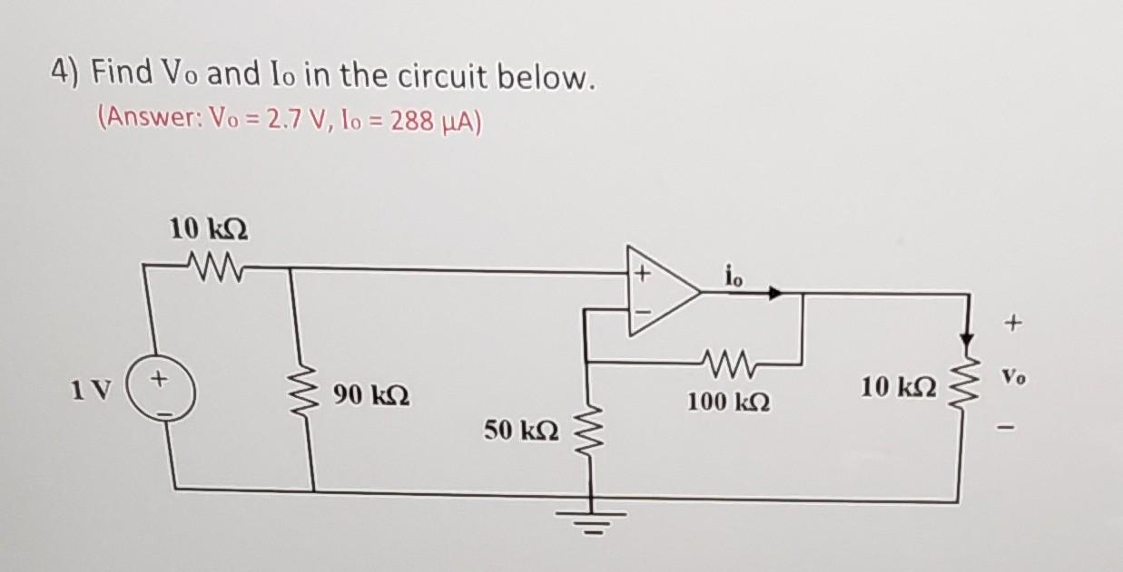 Solved 4) Find V0 and I0 in the circuit below. (Answer: | Chegg.com
