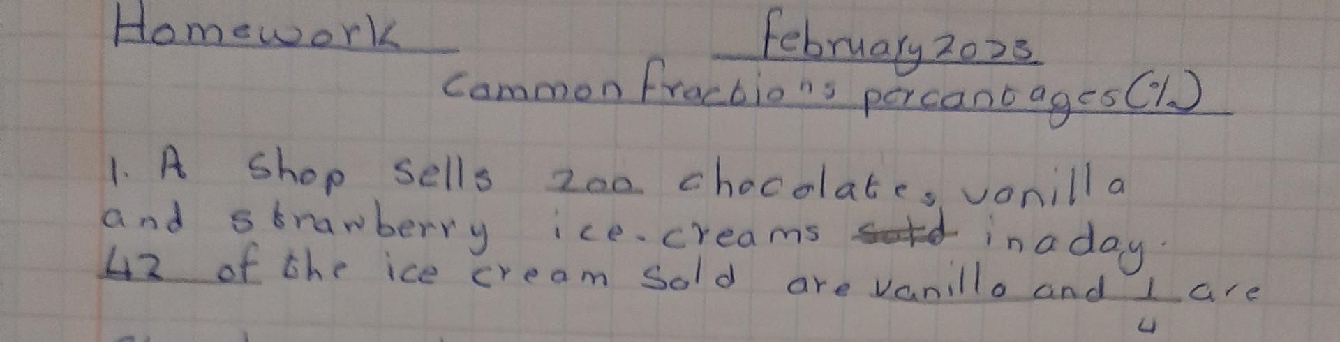 Solved Homework February 20>3 Cammon fractions porcantages | Chegg.com