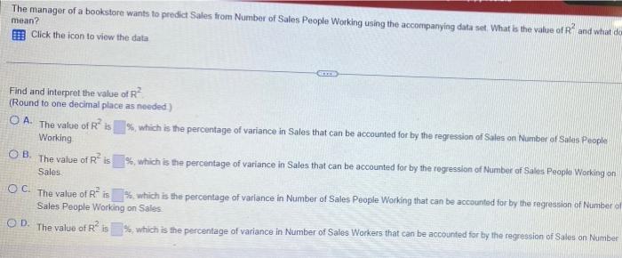 Solved The manager of a bookstore wants to predict Sales | Chegg.com