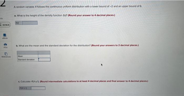 Solved A random variable X follows the continuous uniform | Chegg.com