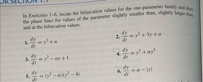 Solved In Exercises 1 6 Locate The Bifurcation Values For
