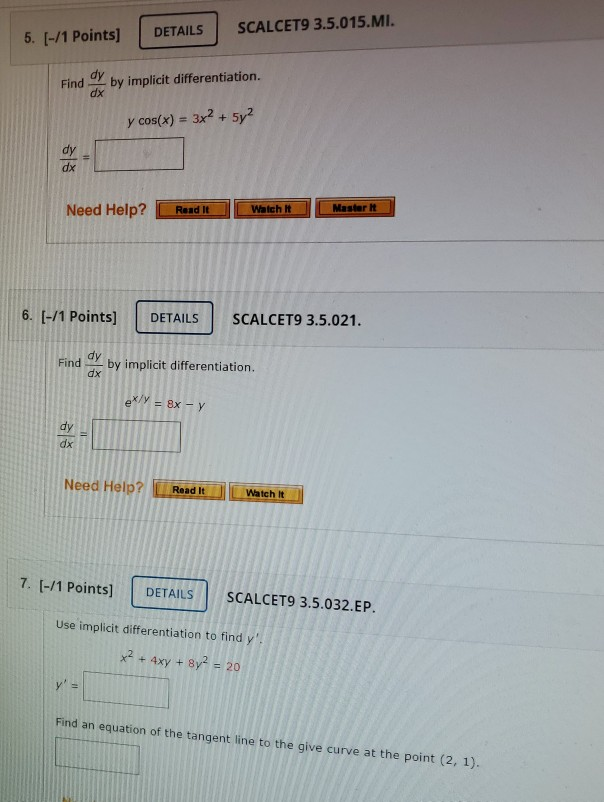 Solved DETAILS SCALCET9 3.5.015.MI. 5. [-/1 Points) Find by | Chegg.com