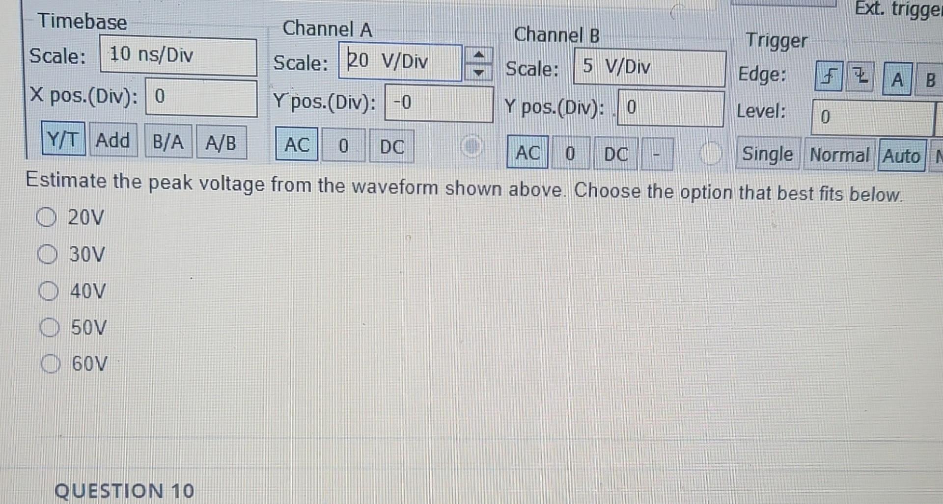 Solved Oscilloscope-XSC1 Click Save and Submit to save and | Chegg.com