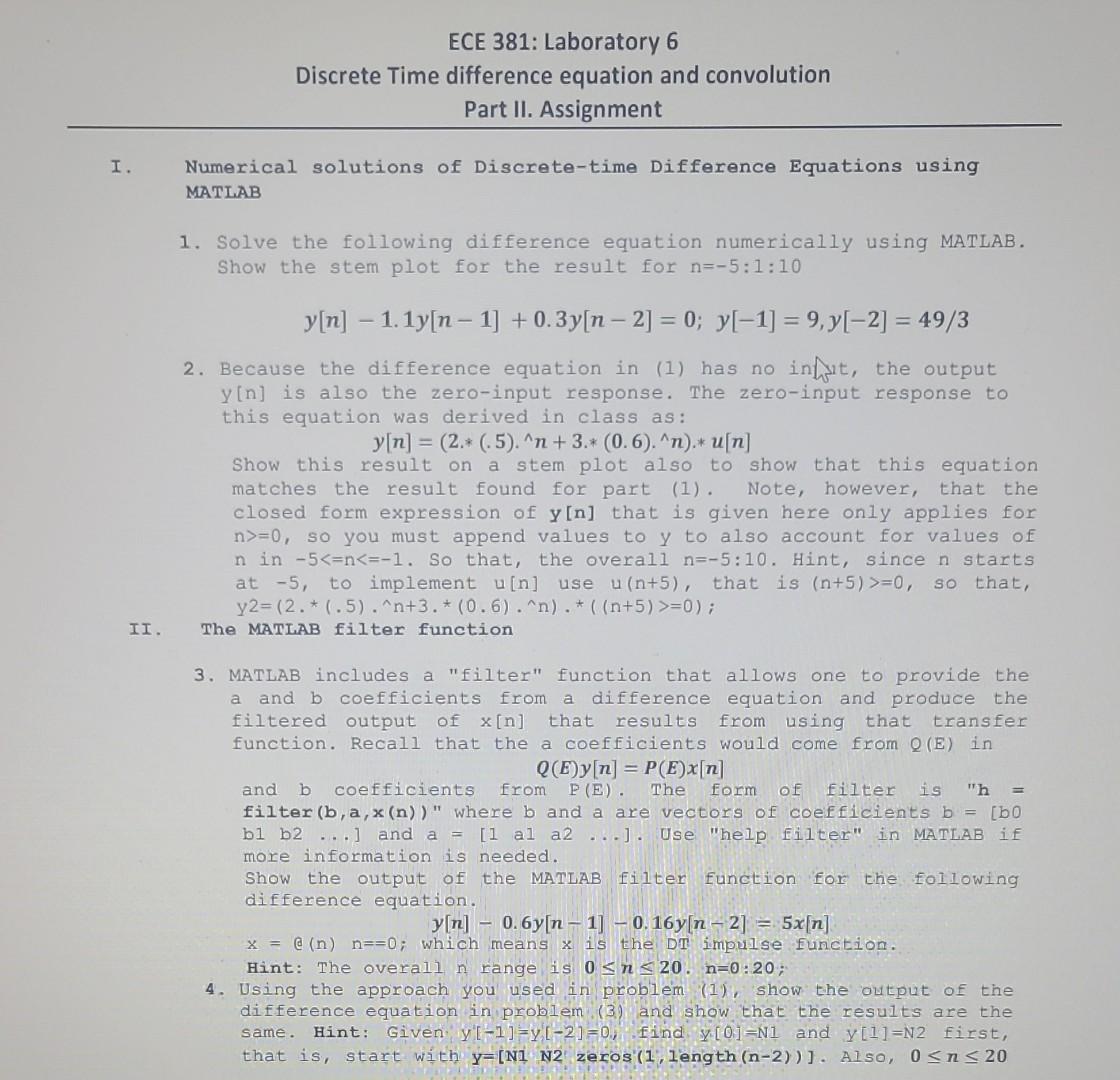 Solved Discrete Time difference equation and convolution | Chegg.com