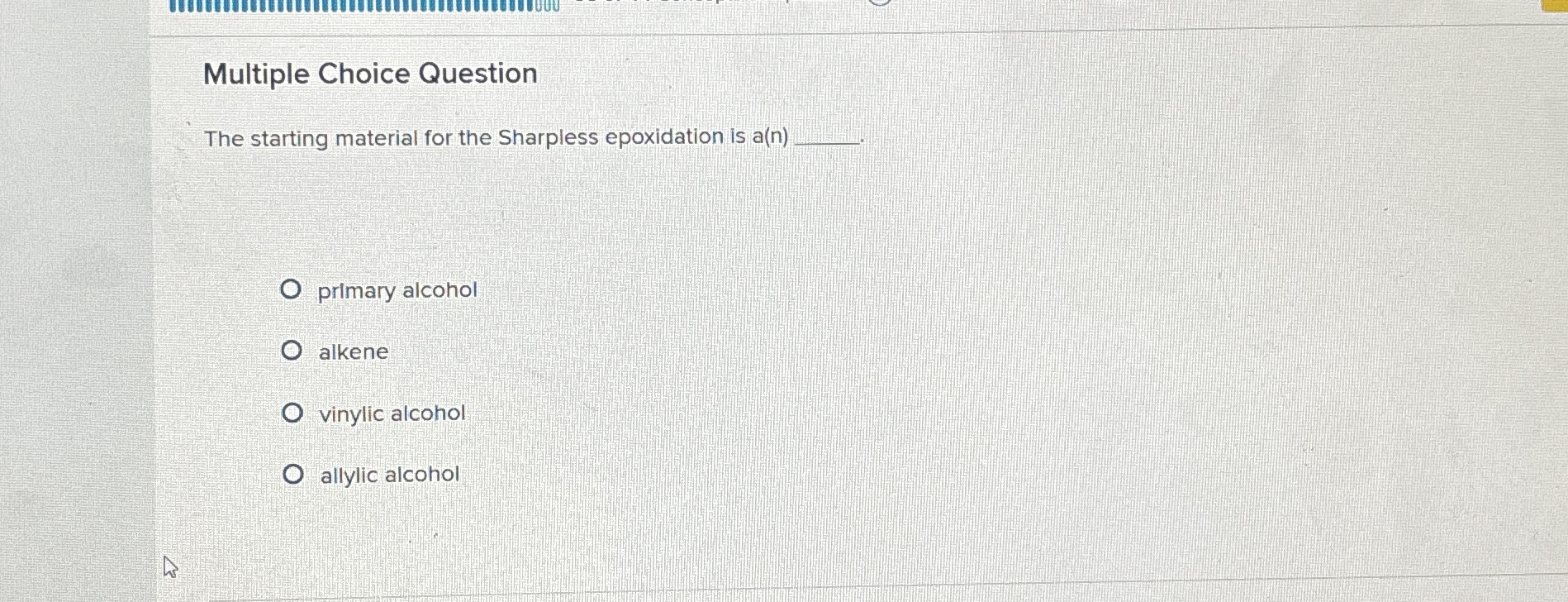 Solved Multiple Choice QuestionThe starting material for the | Chegg.com