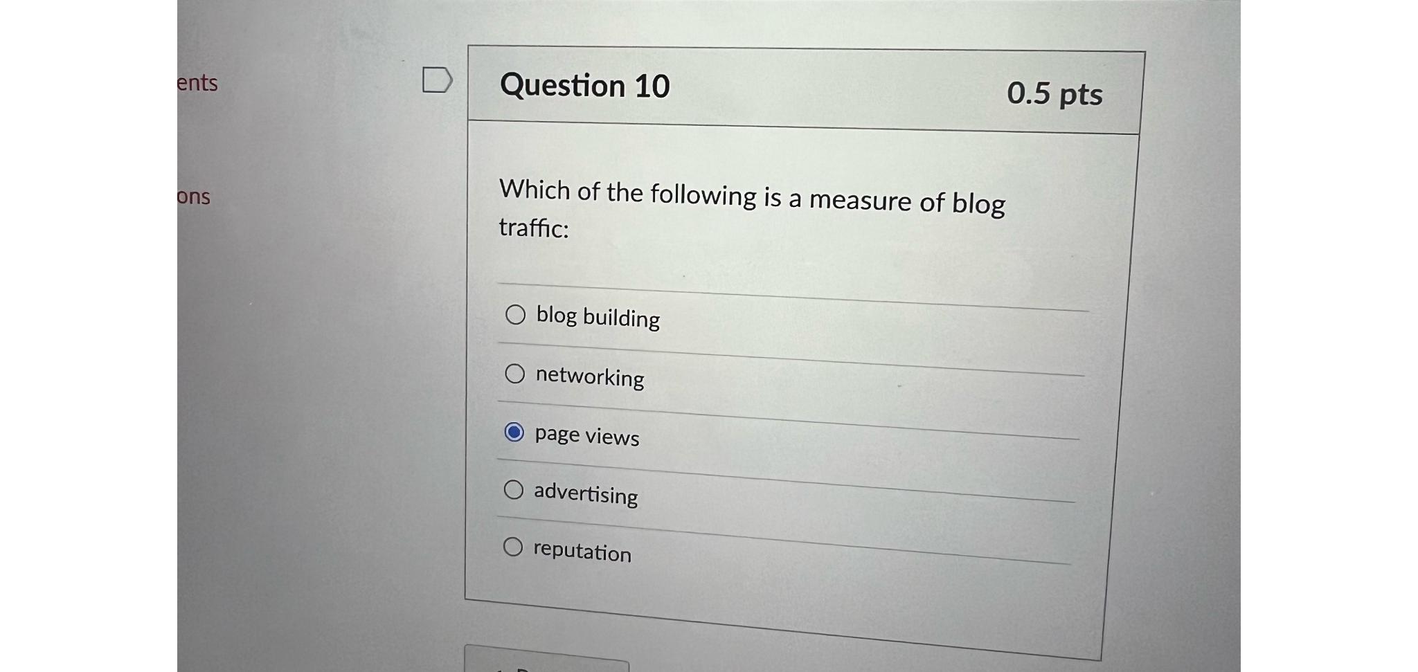 Solved Question 100.5ptsWhich of the following is a measure | Chegg.com