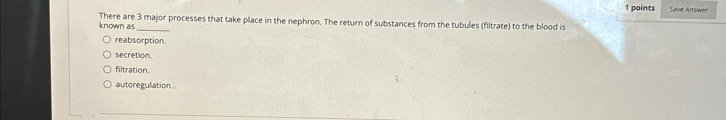 Solved 1 ﻿pointsThere are 3 ﻿major processes that take place | Chegg.com