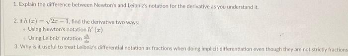 Solved 1. Explain the difference between Newton's and | Chegg.com