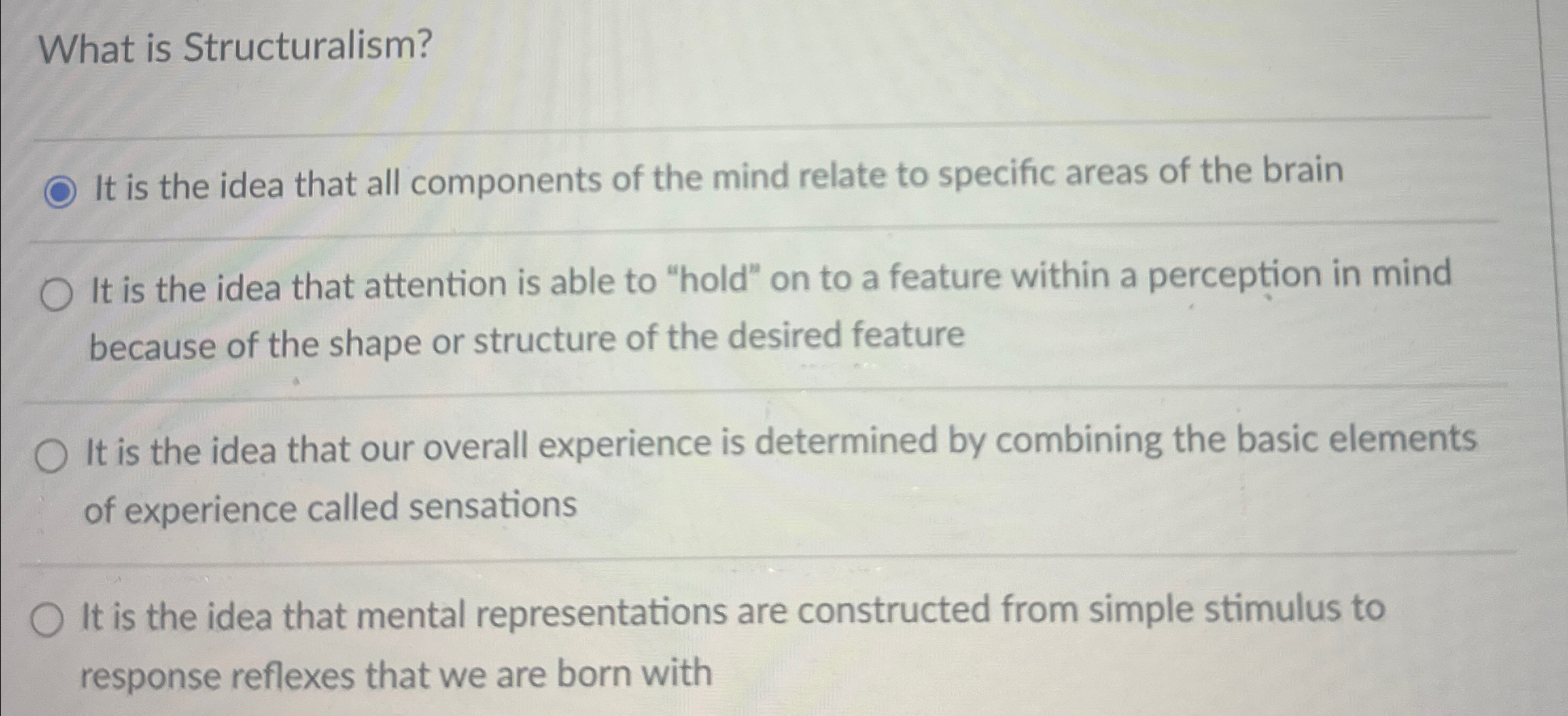 Solved What is Structuralism? ﻿It is the idea that all | Chegg.com