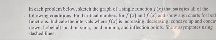 Solved In each problem below, sketch the graph of a single | Chegg.com