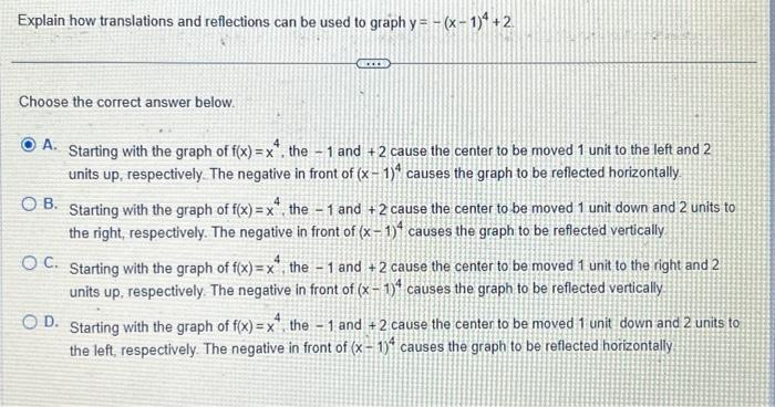 Solved Explain how translations and reflections can be used | Chegg.com