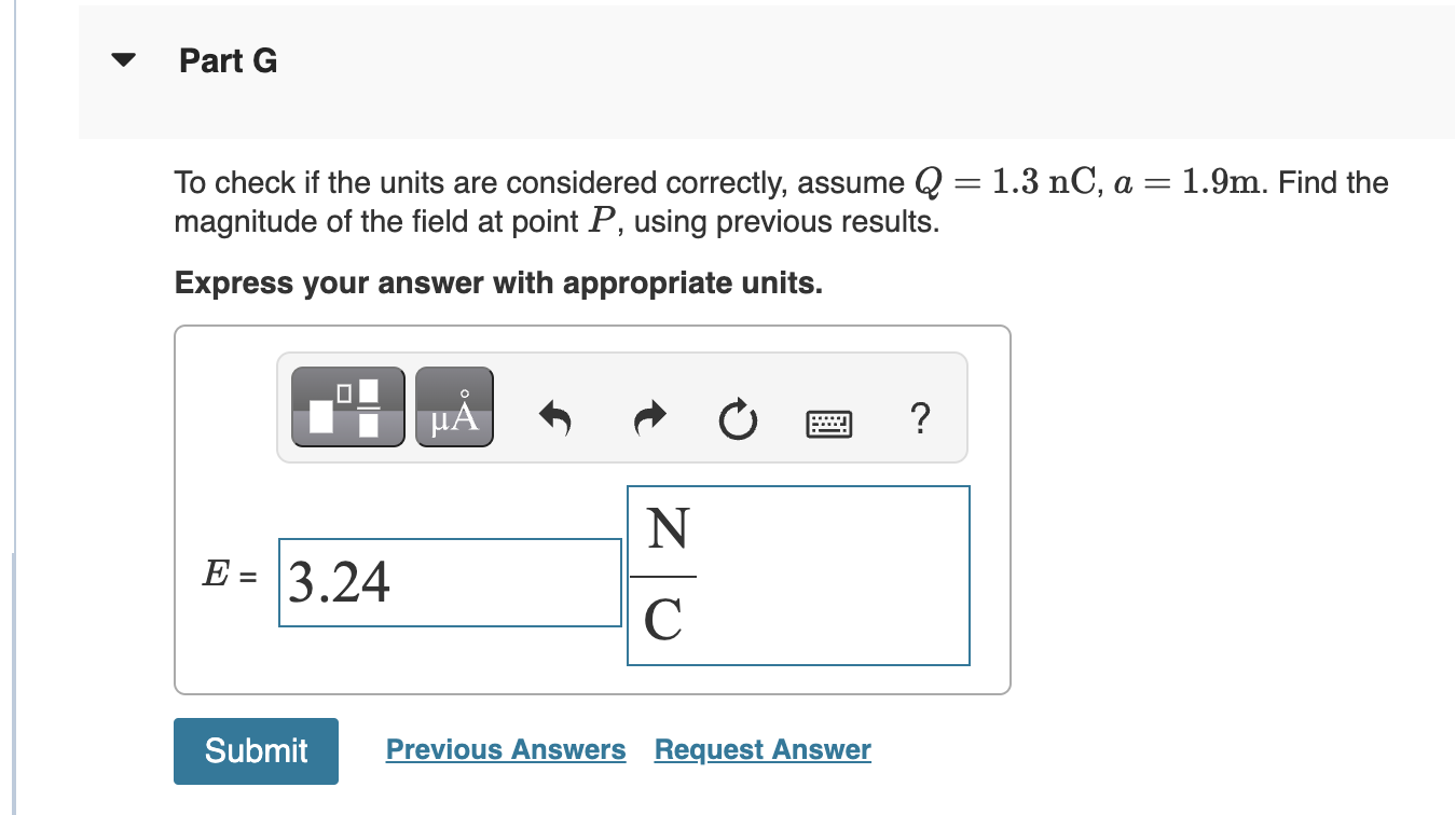 Solved Part GTo check if the units are considered correctly, | Chegg.com