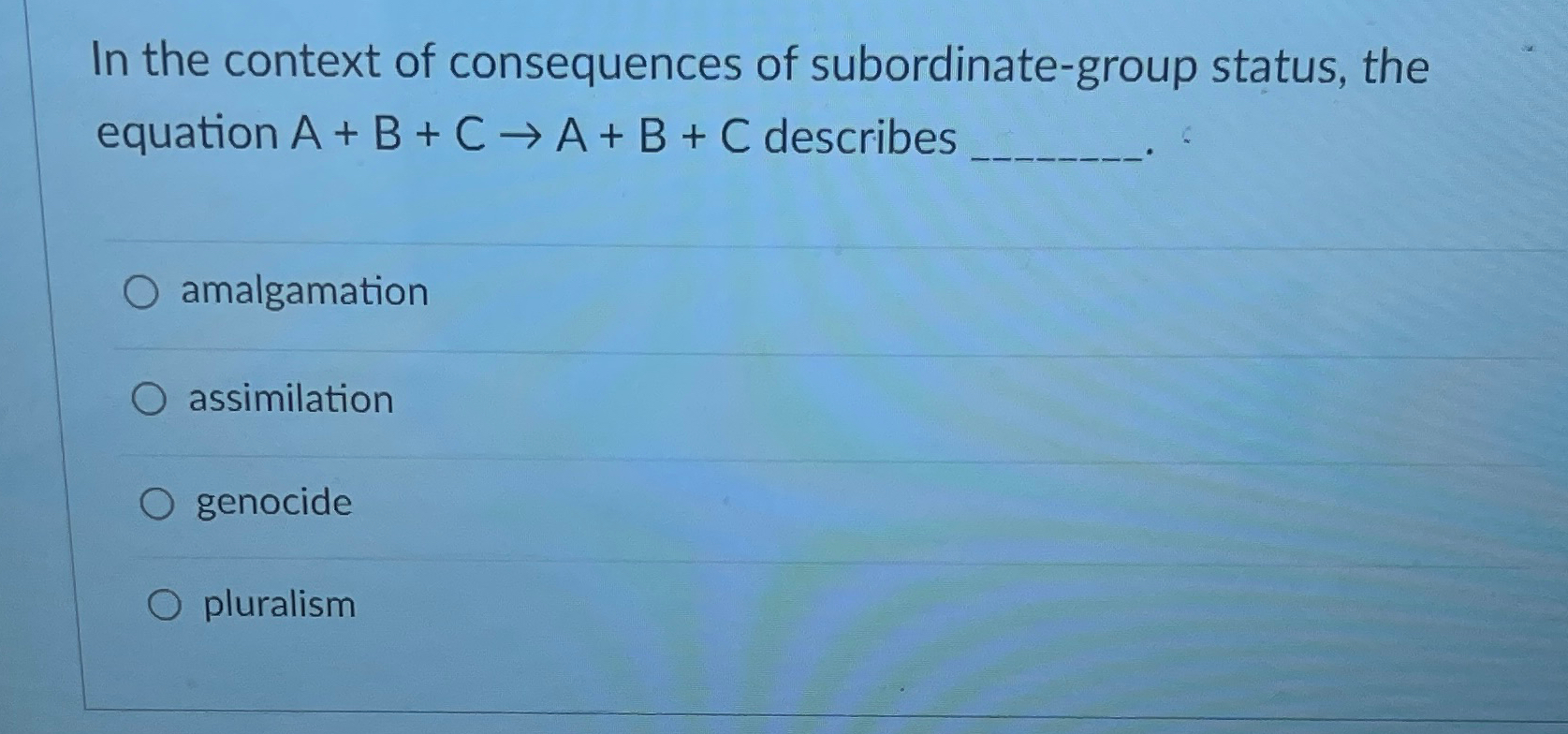 Solved In the context of consequences of subordinate-group | Chegg.com