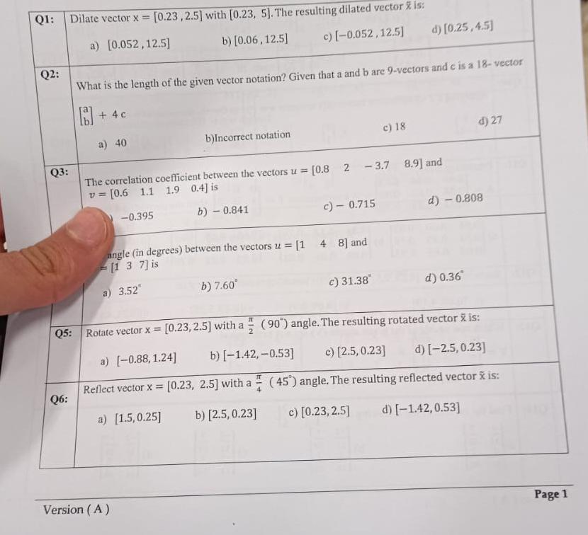 Solved Q1: , ﻿Dilate vector x=[0.23,2.5] ﻿with 0.23,5. ﻿The | Chegg.com
