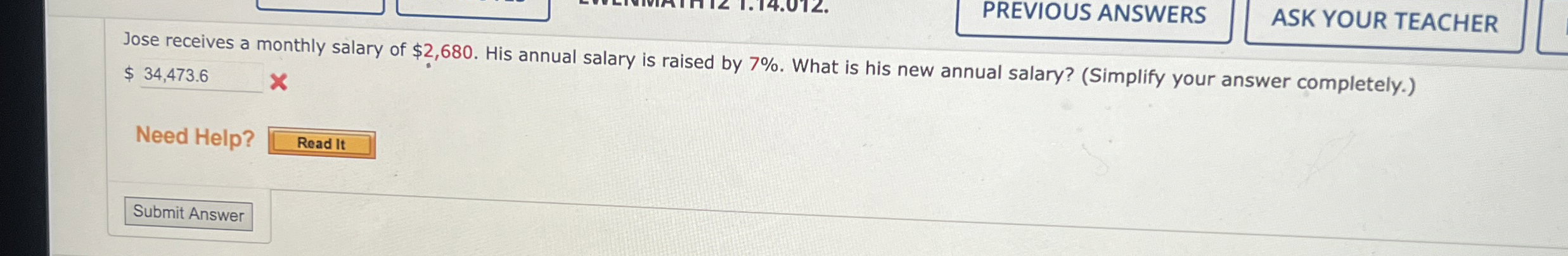 Solved Jose receives a monthly salary of $2,680. ﻿His annual | Chegg.com