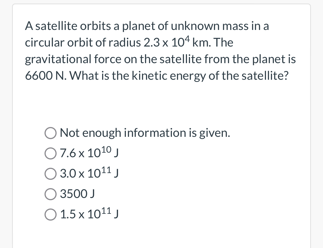 Solved A satellite orbits a planet of unknown mass in a | Chegg.com