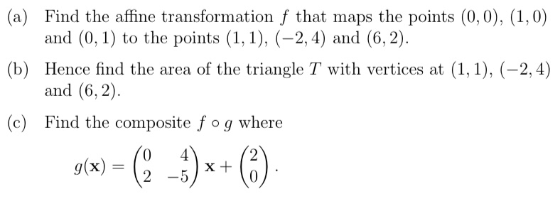 Solved (a) ﻿Find the affine transformation f ﻿that maps the | Chegg.com