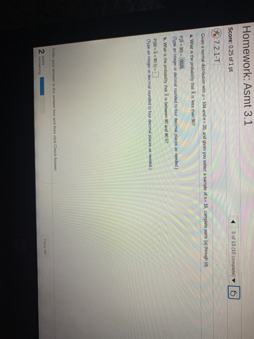 Solved Homework: Asmt 3.1 Score: 0.25 of 1 pt 5 of 13 (10 | Chegg.com