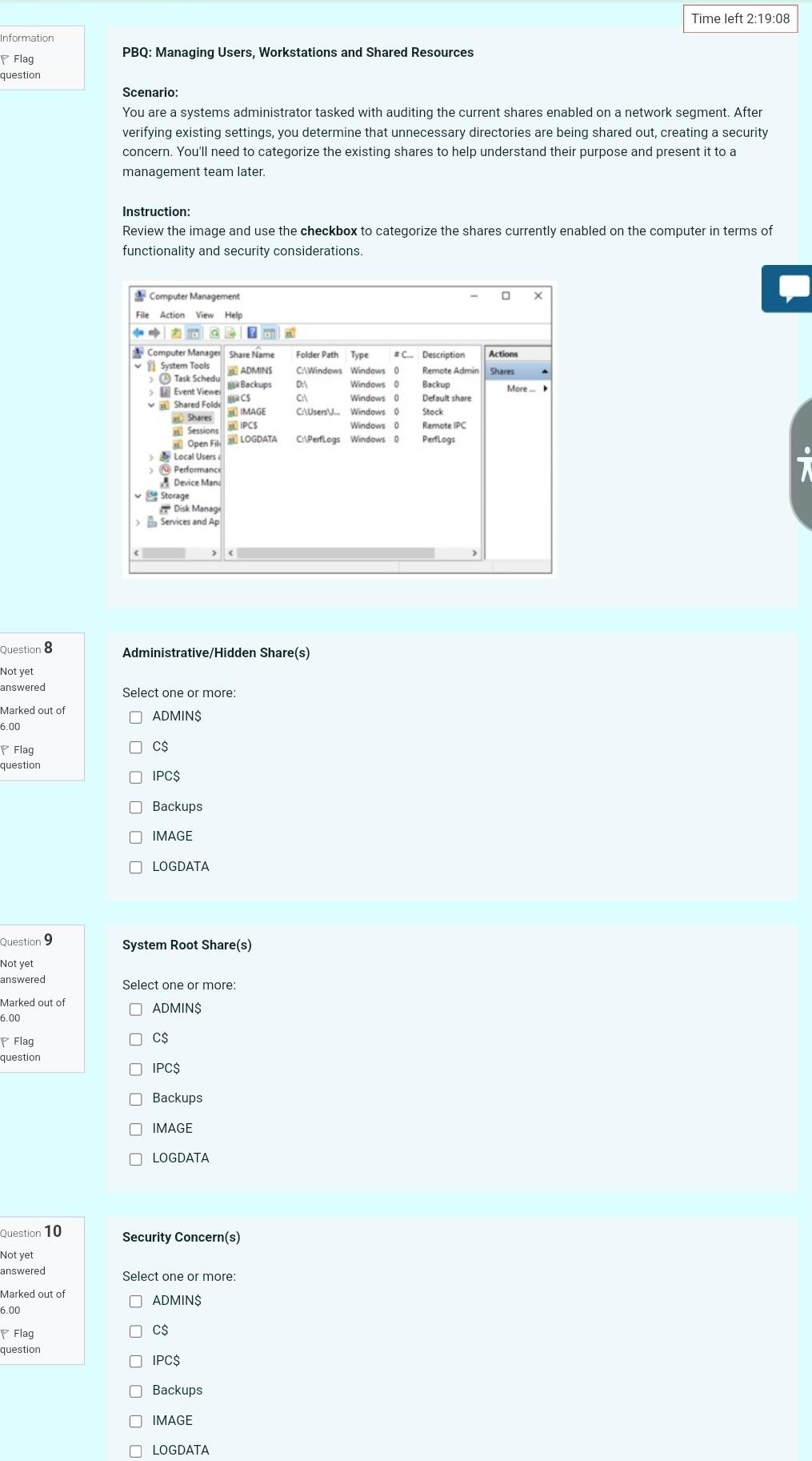 Solved PBQ: Managing Users, Workstations and Shared | Chegg.com