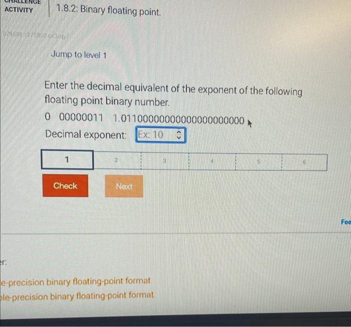 Solved Allenge Activity 182 Binary Floating Point Sebb 