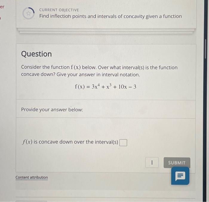 Solved CURRENT OBJECTIVE Find inflection points and | Chegg.com