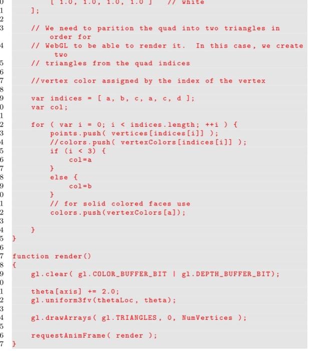 Solved Given below is the code for cube.html. Change it to | Chegg.com