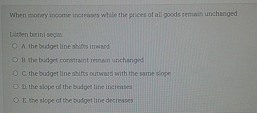 Solved When money income increases while the prices of all | Chegg.com