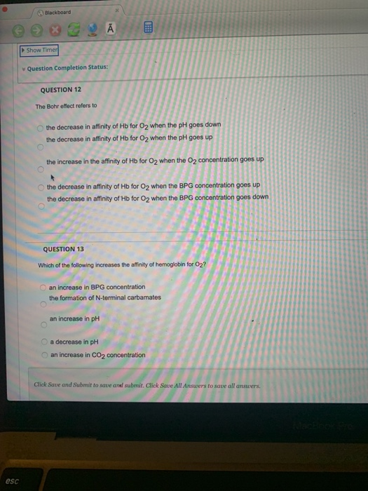 Solved Blackboard Show Timer Question Completion Status: | Chegg.com