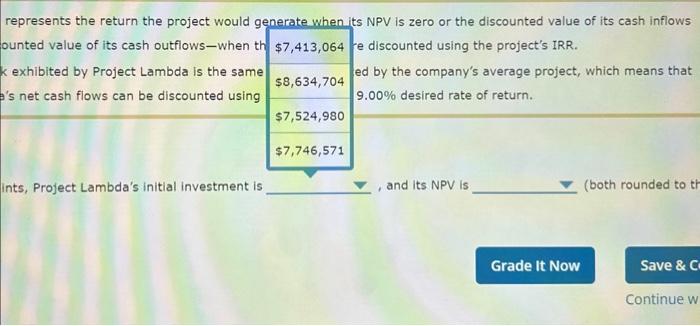 Solved The net present value (NPV) and internal rate of | Chegg.com