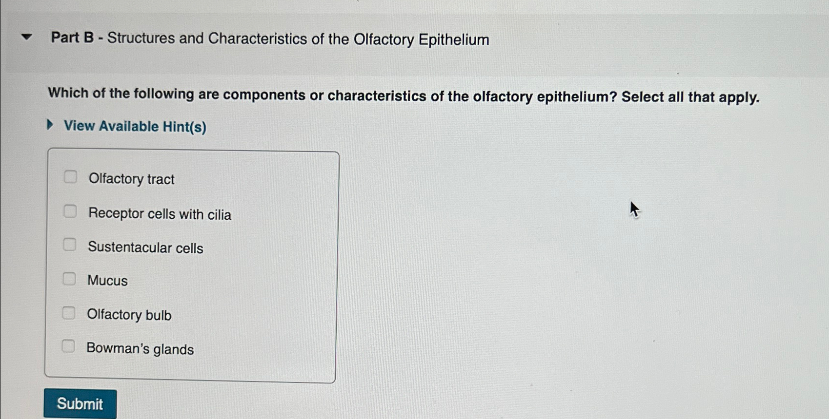Solved Part B - ﻿Structures and Characteristics of the | Chegg.com