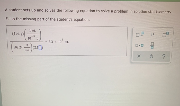 Solved A student sets up and solves the following equation | Chegg.com