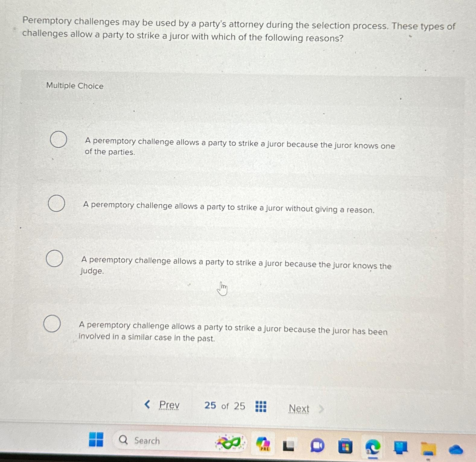 Solved Peremptory challenges may be used by a party's | Chegg.com