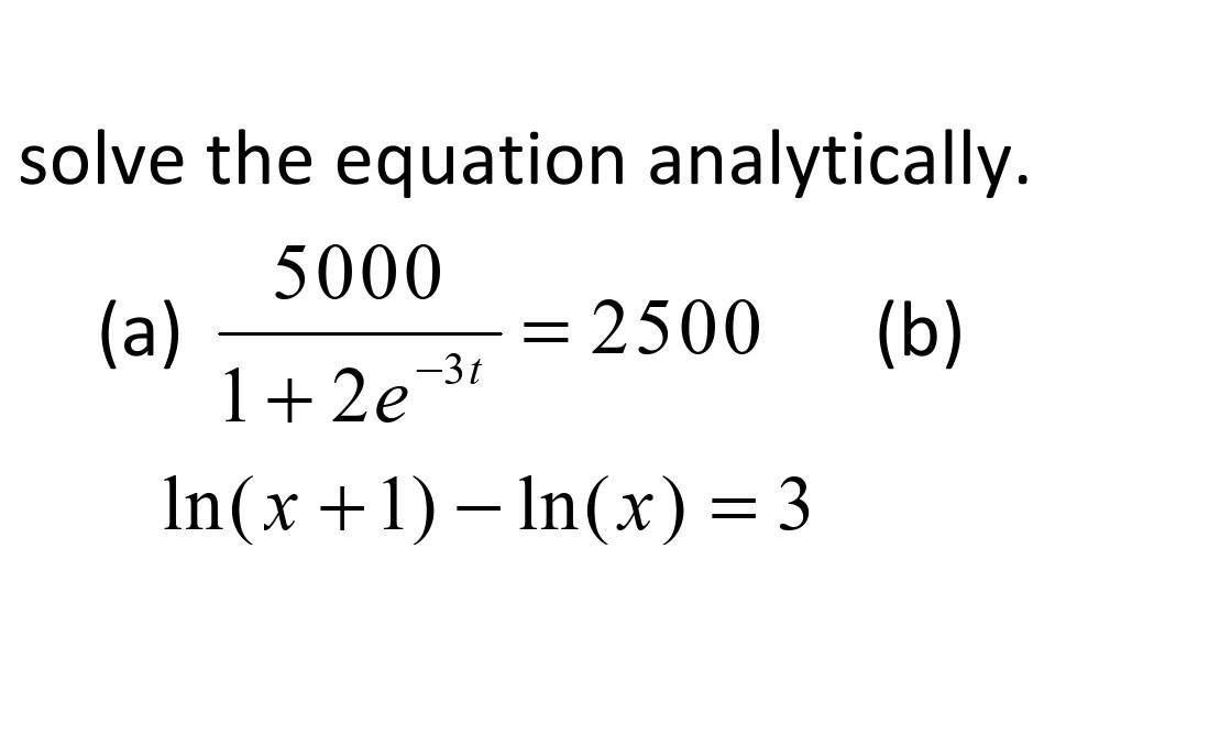 Solved solve the equation analytically. (a) | Chegg.com